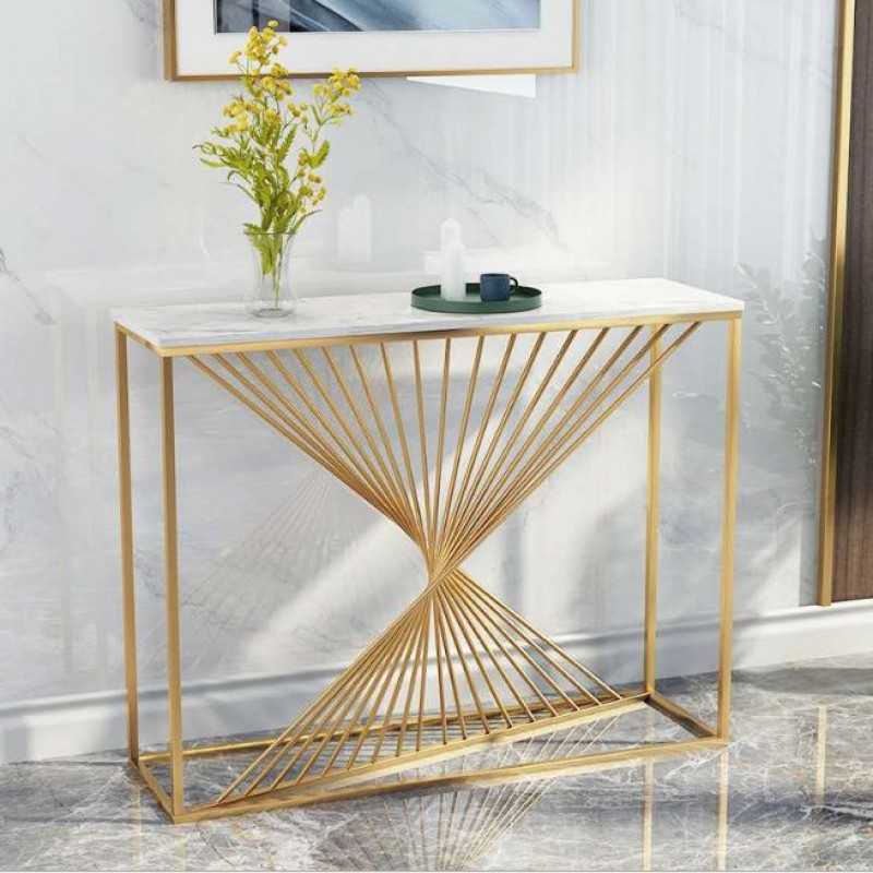 Buy white and gold marble console table at best price in Pakistan | Arish