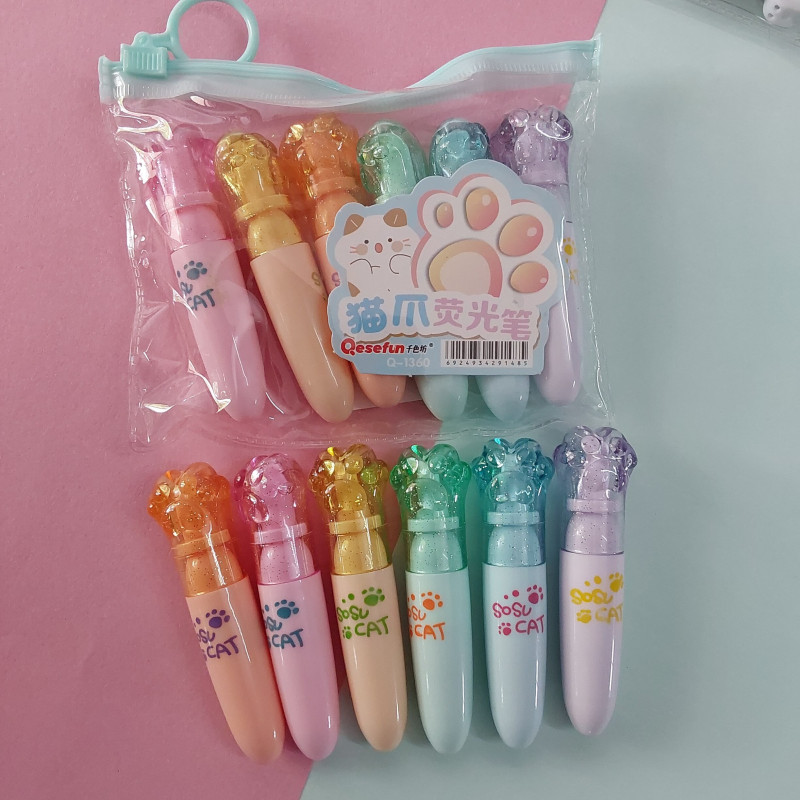 Mini Cat Paw Highlighter - Vibrant Colors, Perfect For Students ...