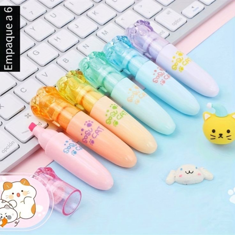 Mini Cat Paw Highlighter - Vibrant Colors, Perfect For Students ...