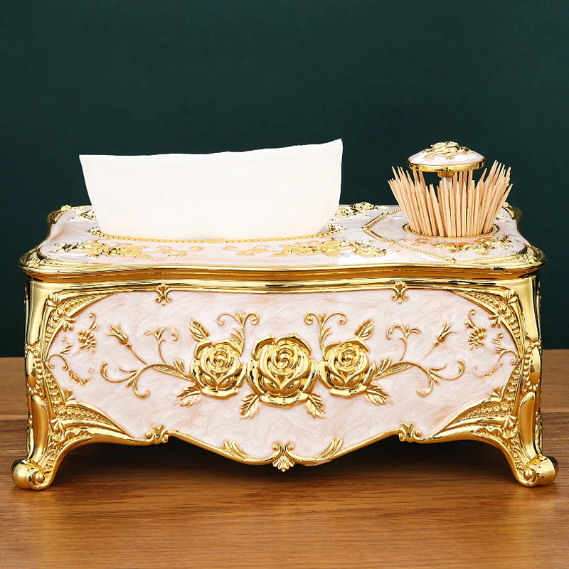 Luxury Tissue Box with Toothpick Holder - Stylish Home Accessory