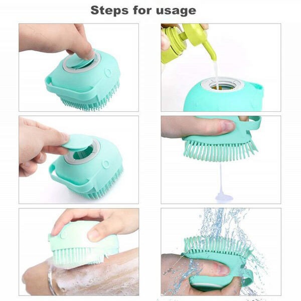 Silicone Body Scrub Sponges with Soap Dispenser Bath Brush