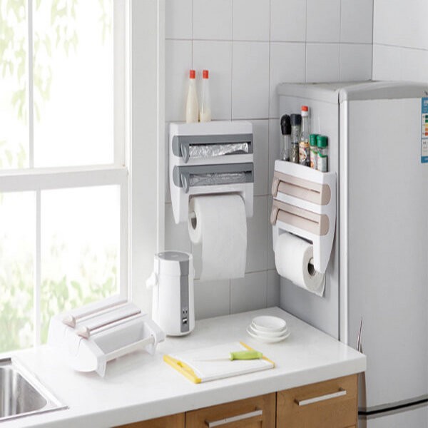 3 In 1 Wall Mounted Kitchen Tissue Roll Holder