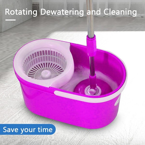 Spin bucket mop with steel strainer